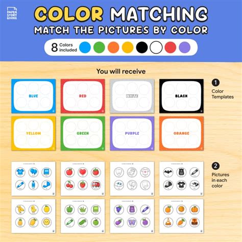 Color Matching Activity Cut And Paste Color Sorting Worksheet 8 Colors