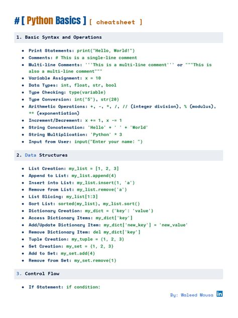 Python Basics Cheatsheet Download Free Pdf Anonymous Function