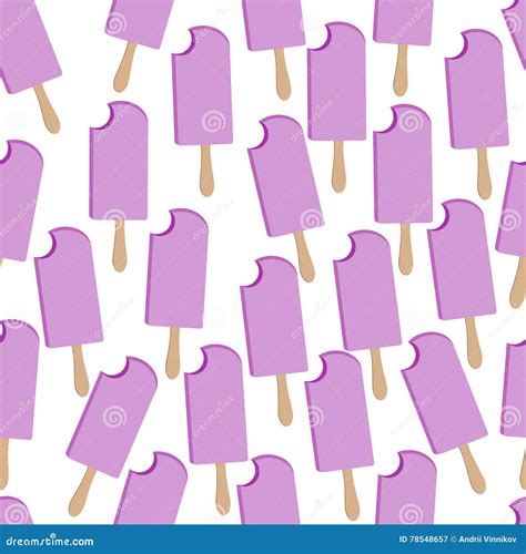Ice Cream Seamless Pattern Popsicle Seamless Pattern Bitten Popsicle