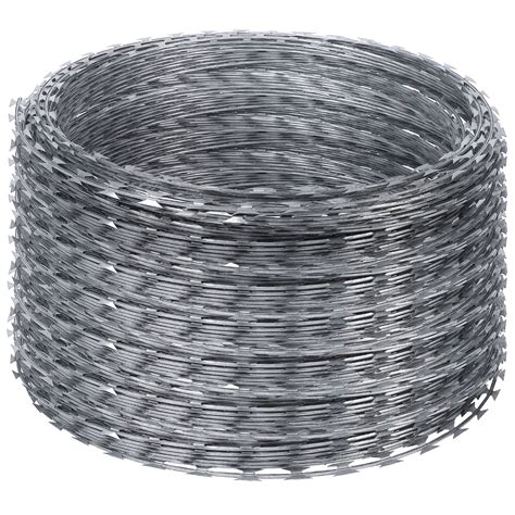 Sainspeed Razor Wires 500ft Razor Barbed Wire 10 Coils 50 Ft Per Roll