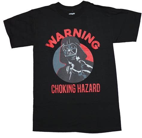 Star Wars Mens T Shirt Darth Vader Warning Choking Hazard Image X
