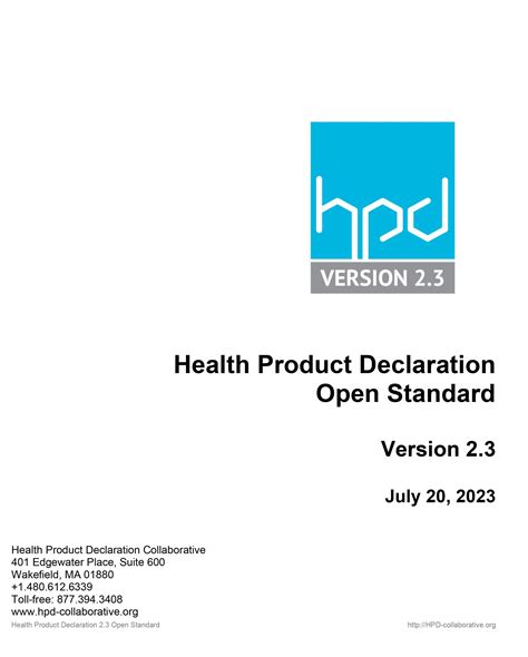 Hpd 2 3 Standard Update Hpd Collaborative