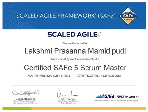 Lakshmi Prasanna On Linkedin Successfully Completed My Scrum Master
