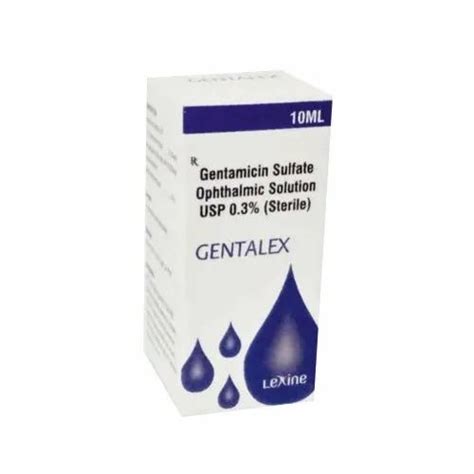 Gentalex Allopathic Gentamicin Sulphate Ophthalmic Solution Usp Packaging Type Box Packaging