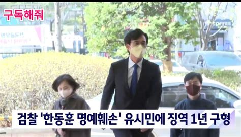 민주평화뉴스 舊인동초tv 검찰 유시민에 한동훈 명예훼손죄 물어 징역 1년 구형