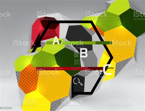 3d 육각형 기하학적 구성 기하학적 디지털 추상 배경 0명에 대한 스톡 벡터 아트 및 기타 이미지 0명 3차원 형태 개념 Istock