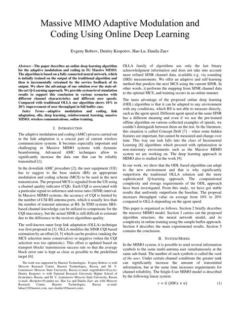 pdf massive mimo adaptive modulation and coding using online deep