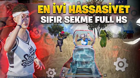 PUBG MOBİLE SEKMEYEN HASSASİYET AYARLARI SIFIR SEKME FULL HS YouTube