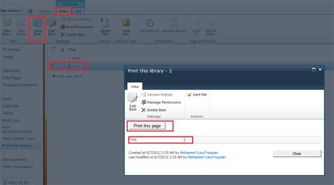 Sharepoint Print A Single List Item In Sharepoint 2010