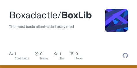 github boxadactle boxlib the most basic client side library mod