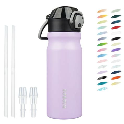 Bjpkpk 18oz Stainless Steel Water Bottle With Straw Insulated Water