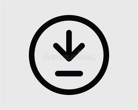 Download Arrow Round Icon Down Load Button Circle Outline Line Shape