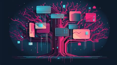 premium photo tech tree abstract data technology and data science 3d