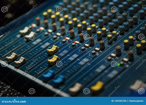 Modern Sound Mixing Console For The Sound Engineer While Working At The