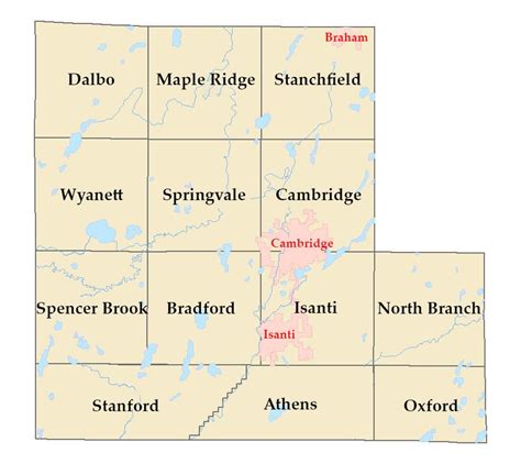 Cities And Townships Isanti County Mn