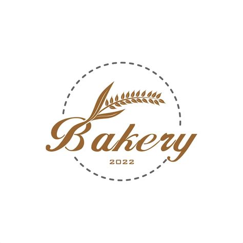 레트로 베이커리 타이포그래피 로고 디자인 배지 템플릿 프리미엄 벡터