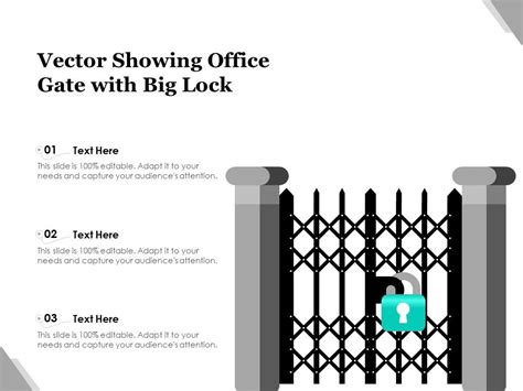 Vector Showing Office Gate With Big Lock Ppt PowerPoint Presentation Show Slides PDF