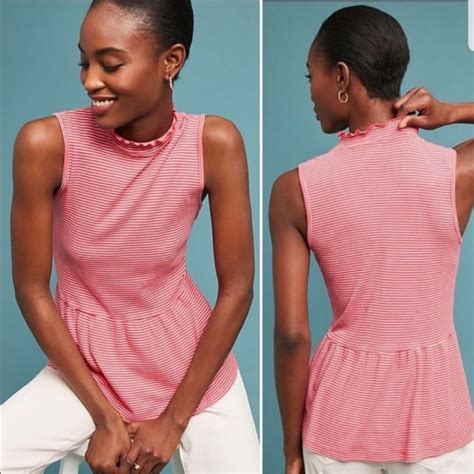 Anthropologie Tops Anthropologie Tla Striped Mock Neck Tank Top Poshmark