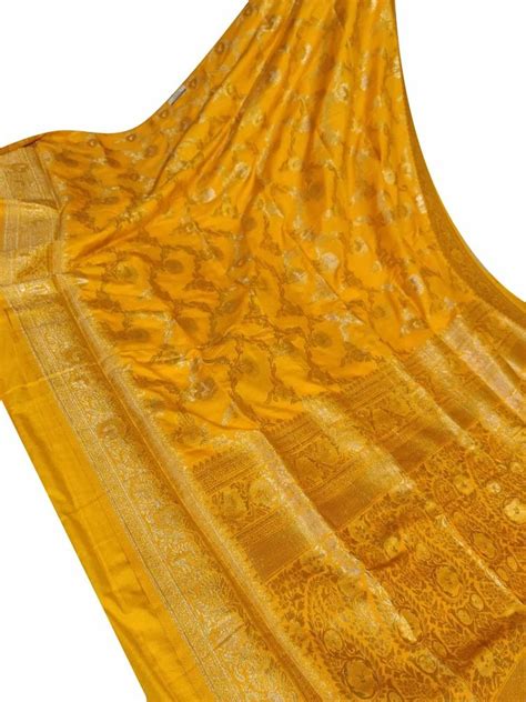 Weaving Yellow Kancheepuram Silk Saree 63 M With Blouse Piece At Rs
