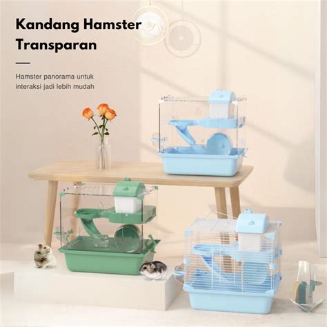 Jual Kandang Hamster Akrilik Transparan Kandang Hamster 2 Tingkat