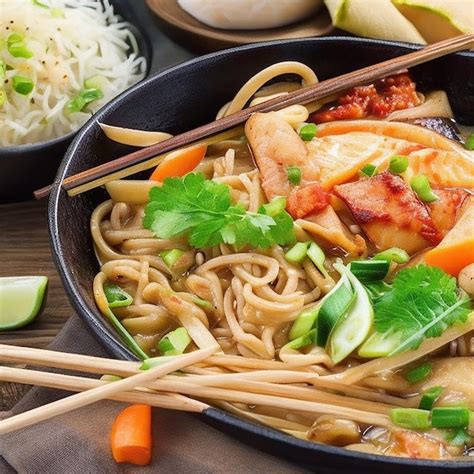 Premium Ai Image Close Up On Delicious Asian Food