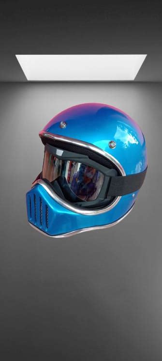 Helm Cakil Warna Biru Metalik Pria Custom Full Face Dewasa Terbaru 2022
