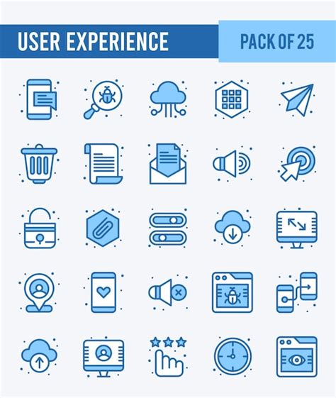 25 user experience lineal color icon pack ilustração vetorial Vetor