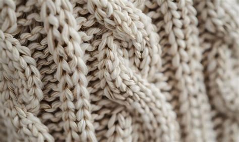 Closeup Of The Texture Of A Knitted Sweater Premium Ai Generated Image