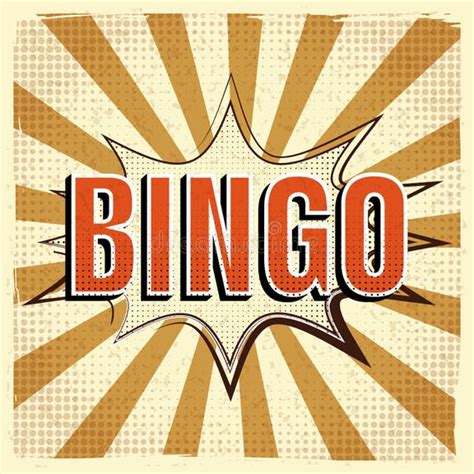 Bingo Retro Poster Comic Speech Duddle Blast Vector Illustration