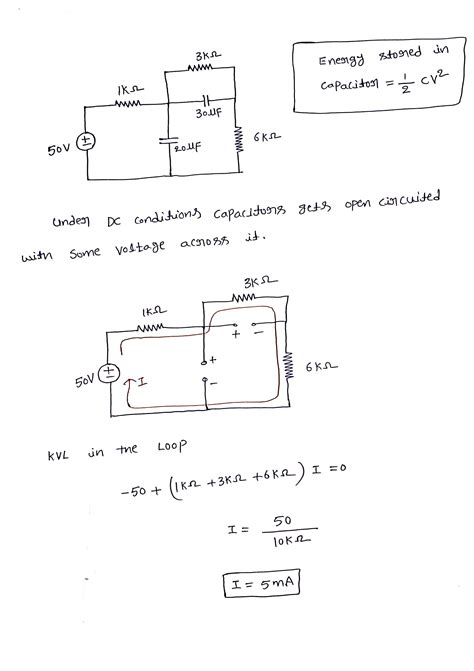 Solved Under Dc Conditions Find The Energy Stored In The Capacitors