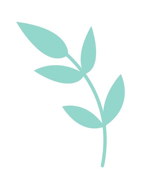 Premium Vector Cute Cartoon Branch With Leaf Flat Icon