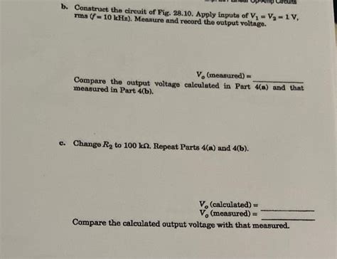 Solved A Calculate The Output Voltage For The Circuit Of Chegg Com