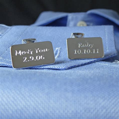 Engraved Sterling Solid Silver Cufflinks By Hersey Silversmiths