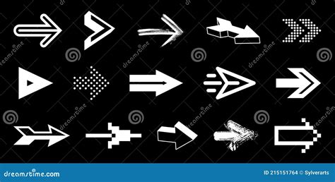 Diverse Arrow Cursors Vector Set Different Shapes Styles And Concepts Arrows Single Color