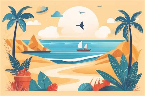 Un Escape Feliz Al Paraíso De La Playa Besada Por El Sol Foto Premium