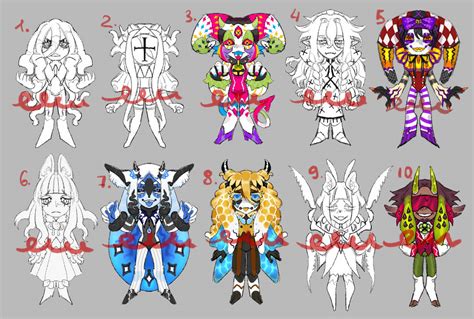 Adopt batch 1 (open) by BelikovaAnanas on DeviantArt