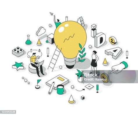 Konsep Isometrik Ide Bagus Ilustrasi Stok Unduh Gambar Sekarang