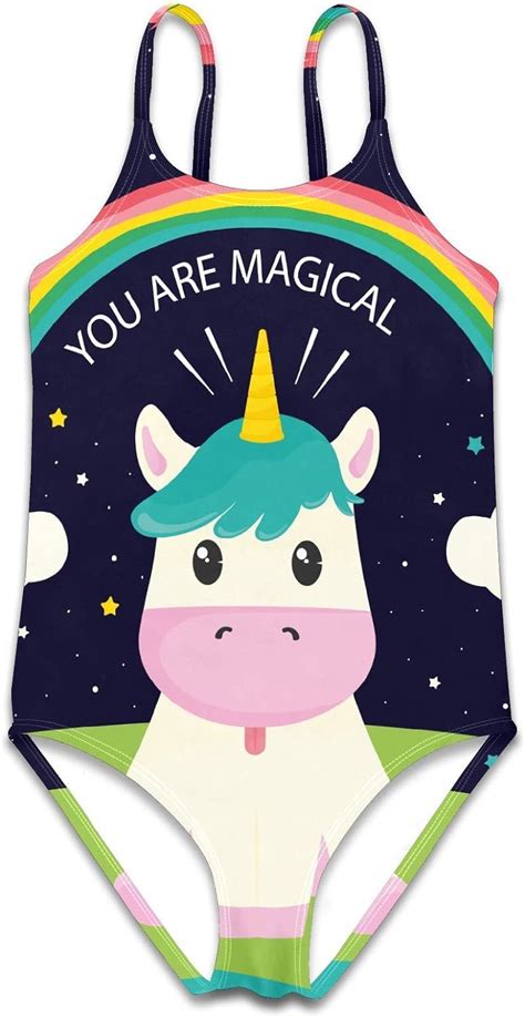 Bonipe Bonipe Lustiger Einhorn Kuh Regenbogen Badeanzug Für Mädchen