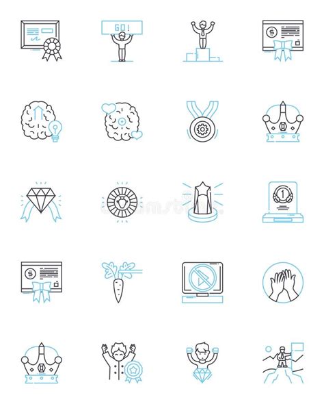 Conjunto De Iconos Lineales De Desarrollo De Liderazgo Influencia De