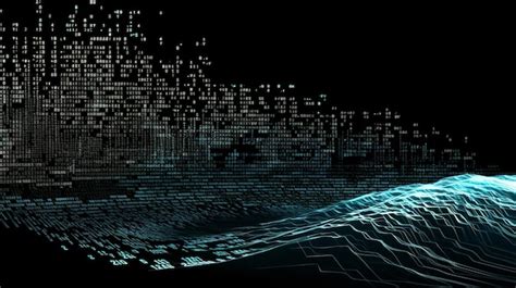 Premium Photo Digital Data Wave With Binary Code