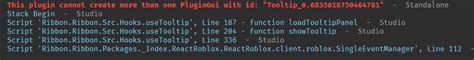 this plugin cannot create more than one plugingui error scripting