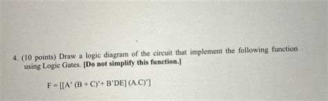 Solved 10 ﻿points ﻿draw A Logic Diagram Of The Circuit