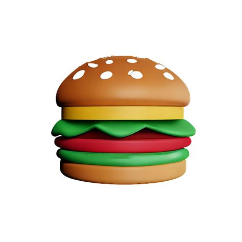 Hamburger 3d Rendering Icon Illustration 28574417 Png