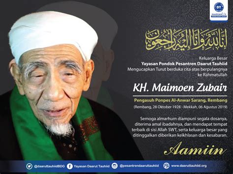 KH Maimoen Zubair Wafat Daarut Tauhiid Turut Berduka Pondok
