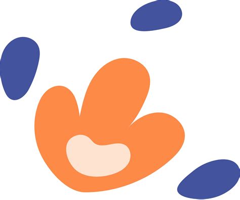 白い背景に青とオレンジの花のベクター Unsplashの無料画像