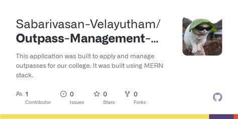 Github Sabarivasan Velayuthamoutpass Management System This