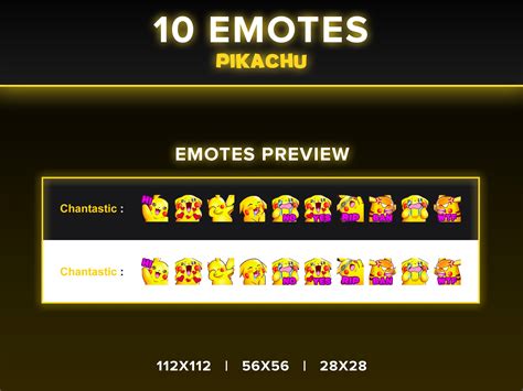 10 Pikachu Emotes Cute Pokemon Emote Pack For Twitch Or Etsy