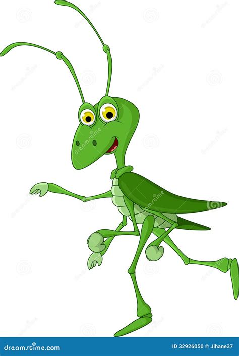 Cute Grasshopper Cartoon Walking Stock Illustration Illustration Of