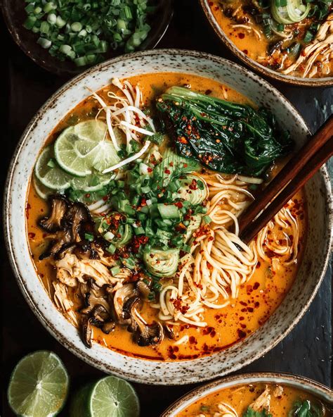 Spicy Gochujang Coconut Noodle Soup With Chicken