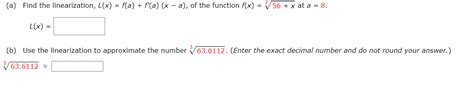 Solved A Find The Linearization L X F A F A X Chegg